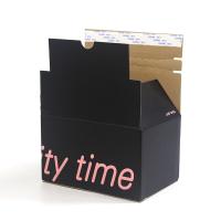 China Custom Print Logo Corrugated Paper Boxes Recycled Cardboard Zipper Tear Strip Box for sale