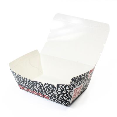 China Rectangle Salad Fruit Lunch Takeaway Disposable Fast Food Packaging Kraft Paper Corrugated for sale