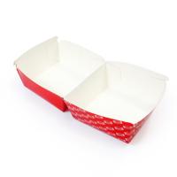 China Disposable Kraft Paper Fast Food Burger Packaging Box With Varnishing Printing for sale