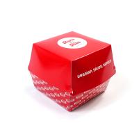 China Disposable Kraft Paper Fast Food Burger Packaging Box With Varnishing Printing for sale