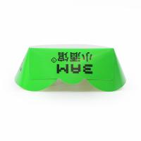 China Green Disposable Kraft Paper Boat for Snacks Corrugated Food Tray Packaging for sale