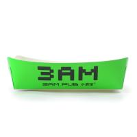 China Green Disposable Kraft Paper Boat for Snacks Corrugated Food Tray Packaging for sale