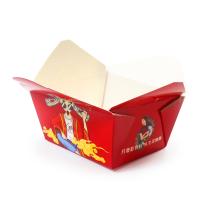 China Sandwich Food Delivery Packaging Box Four Sided Kraft Paper Rigid Boxes for sale