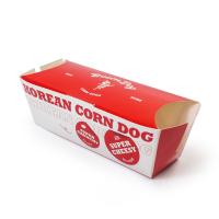 China Custom Logo Printing Paper Packaging Hot Dog Tray Takeaway Food Container Box Food Packing for sale