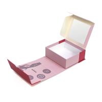 China Custom Printing Pink Adult Products Folding Magnetic Gift Box With Windows for sale