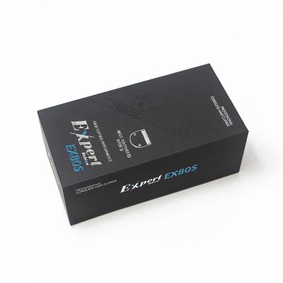 China Luxury Black Shaver Lid And Base Gift Box Custom Logo Silver Stamping for sale