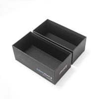China Luxury Black Shaver Lid And Base Gift Box Custom Logo Silver Stamping for sale