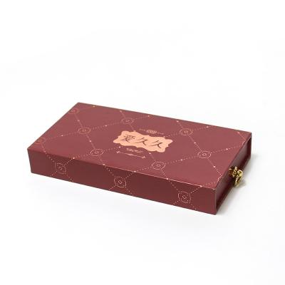 China CMYK or Panton Printing Color Corrugated Board Magnetic Drawer Box for Wine Red Wedding for sale
