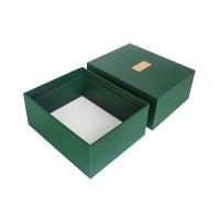 China Corrugated Board Christmas Box Lid And Base Gift Shipping Box With Green Gold Stamping for sale