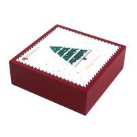 China Custom Printing Red White Christmas Gift Corrugated Board Lid And Case Gift Box for sale