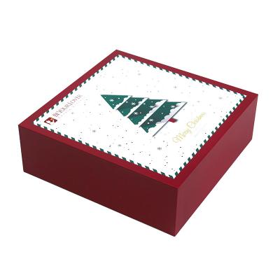 China Custom Printing Red White Christmas Gift Corrugated Board Lid And Case Gift Box for sale