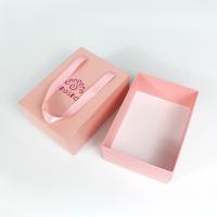 China Customized Jewelry Box Pink Earrings Ring Drawer Gift Paper Box with Handle for sale