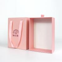 China Customized Jewelry Box Pink Earrings Ring Drawer Gift Paper Box with Handle for sale