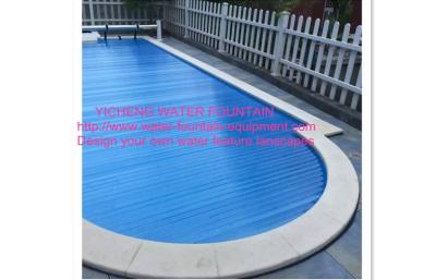 China PC Pool Control System Above Ground Automatic Pool Cover Transparent Blue for sale
