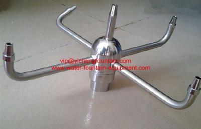 China Stainless Steel Pirouette Water Fountain Nozzles With 4 Arms Spraying DN15 for sale