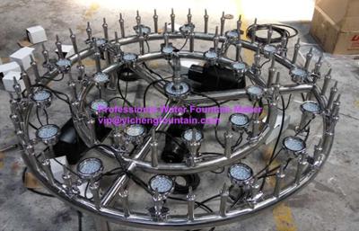 China 3 Rings 4 Patterns Programme Control Water Fountain Equipments With Control Cabinet for sale