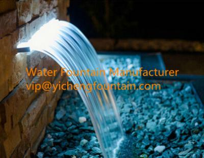 China Rectangle Water Fall Nozzle Pond Fountain Accessories With Led Strip Light for sale