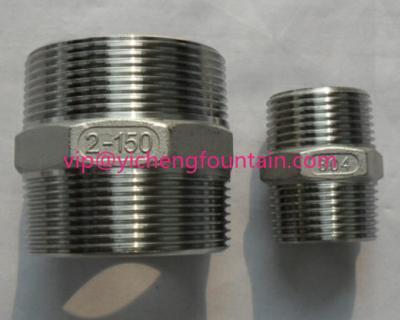 China Stainless Steel NPT BSP Two Sides Male Thread Connector For Fountain Frame DN15 - DN200 Pipe Nipple for sale