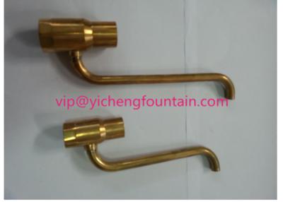 China Brass Material Golden Gushing Bubble Spray Fountain Nozzle Heads With Outlet Tube for sale