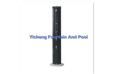 China Big Aluminium Body Swimming Pool Shell Solar Showers With Spray And Foot Wash 80 Liter for sale