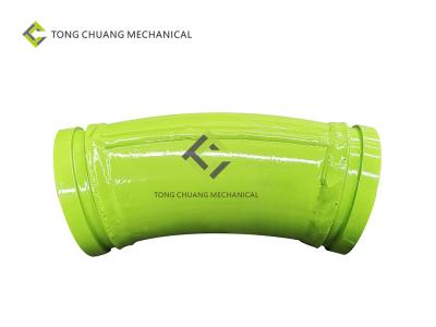 China Double Layer Concrete Pump Spare Parts High Chromium Iron Angle Pipe 125*R460-30° for sale