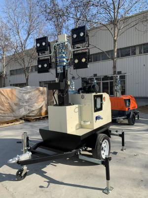 China Trailer Vehicle Mounted Light Tower Hydraulic Telescopic 9M Emergency Vehicle Light Towers for sale