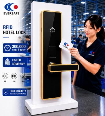 China RFID Keyless Entry Hotel Smart Door Lock Digital Key Card Security System for Apartment Resort Encrypted IC Card Lock for sale