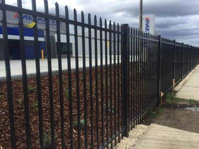 China 2019 galvanized and powder coated Steel Iron Fence 2100x2400mmm 25MM for sale