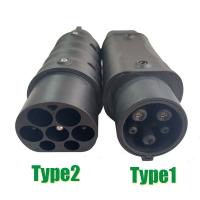China Type2 To Type1 Electric Cars Charger Converters 32A,EV Charger Adapter AC 250V for sale