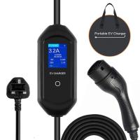 China EV 32A Portable Charger SAE J1772 32 A Fast Electric Car Charger With Commando Plug AC for sale
