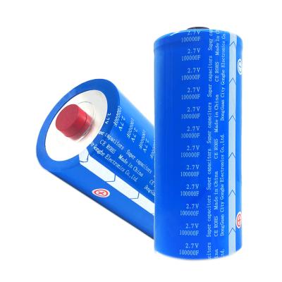 China Cylindrical Electrolytic Super Capacitor Battery 2.7V100000F Rechargeable for sale