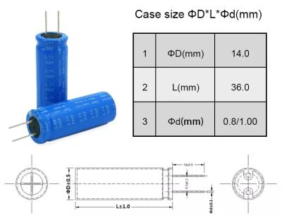 China Practical 0.25A Supercapacitor Battery For Solar Storage Radial Terminal for sale