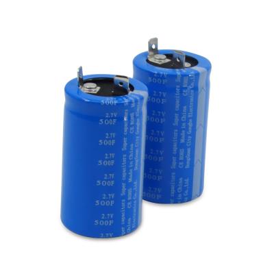 China Super Capacitors Lug 2.7 Volt 500 Farad Replace Batteries Through Hole for sale