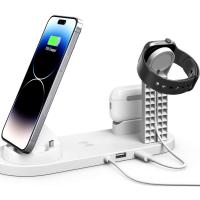 China Electric 10W 4 in 1 Desktop Charger for Mobile Earphone Wireless Charging Portable Base for sale