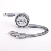China 3A Fast Charging Type-C USB Cable For iPhone Charger Data Cables 3 in 1 Retractable for sale
