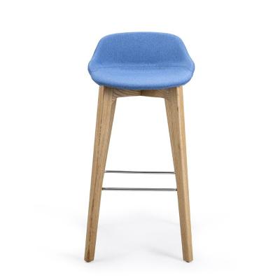 China Plastic Bar Stool And Table Natural Ash Wood Commercial Bar Stool Fabric Upholstered Seat for sale