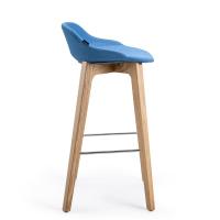 China Plastic Bar Stool And Table Natural Ash Wood Commercial Bar Stool Fabric Upholstered Seat for sale