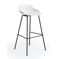 China Sleek PP Shell Bar Stool And Table Commercial Counter Stools With Powder Coated Steel Base for sale