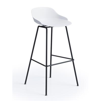 China Sleek PP Shell Bar Stool And Table Commercial Counter Stools With Powder Coated Steel Base for sale