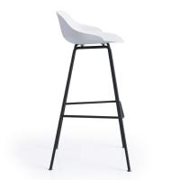 China Sleek PP Shell Bar Stool And Table Commercial Counter Stools With Powder Coated Steel Base for sale