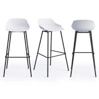China Sleek PP Shell Bar Stool And Table Commercial Counter Stools With Powder Coated Steel Base for sale