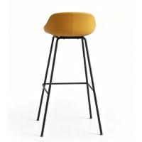 China Elegant Grain Leather Counter Stools Powder Coated Steel Frame For Cafe for sale