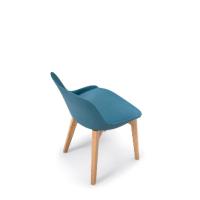 China Modern Armless Restaurant Chair PP Shell Solid Ash Wood Legs For Dining Cafe for sale