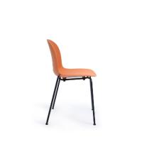 China Stackable Armless PP Chair For Restaurant - Powder Coated Metal Legs for sale