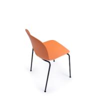 China Stackable Armless PP Chair For Restaurant - Powder Coated Metal Legs for sale