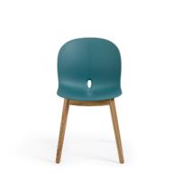 China Molded PP Restaurant Chair And Table Ash Wood Legs Restaurant Bistro Chairs for sale