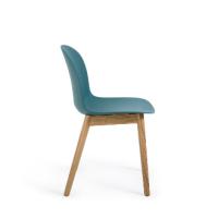 China Molded PP Restaurant Chair And Table Ash Wood Legs Restaurant Bistro Chairs for sale