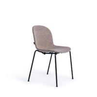 China Armless Restaurant Chair With Molded PP Fabric Upholstery Powder Coated Legs for sale