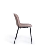 China Armless Restaurant Chair With Molded PP Fabric Upholstery Powder Coated Legs for sale