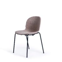 China Armless Restaurant Chair With Molded PP Fabric Upholstery Powder Coated Legs for sale